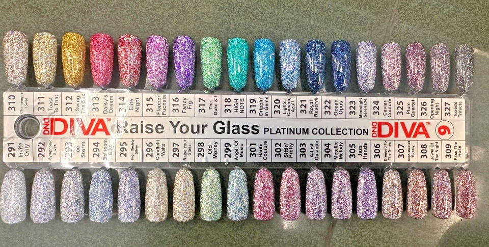 DND DIVA PLATINUM COLLECTION GEL POLISH 0.5ml (#291-327 ) whole set 36 ...