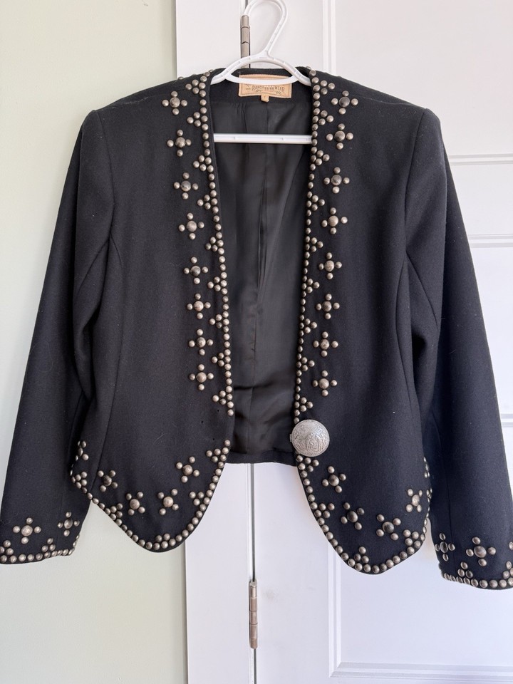 Double D Ranch Wear Silver Studded Wool Blazer- Size Small | eBay