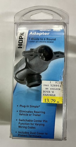 7 Blade to 6 Pin Round Trailer Adapter Wiring Plug For RV Tow Truck ...