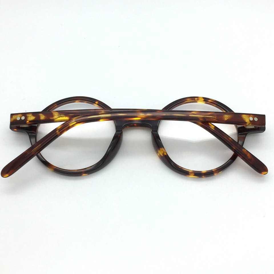 Vintage Small Round Glasses HANDMADE Glasses Tortoise Eyeglasses Frames ...