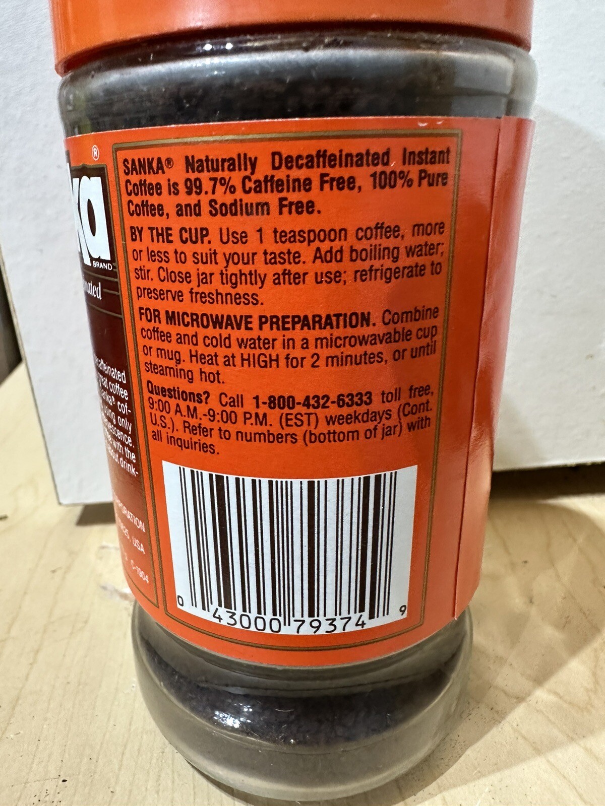 Vintage Sanka Instant Coffee 4oz Jar Container SEALED 1990’s MOVIE PROP ...