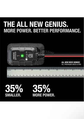 NOCO GENIUS1, 1-Amp Fully-Automatic Smart Charger, 6V and 12V Battery ...
