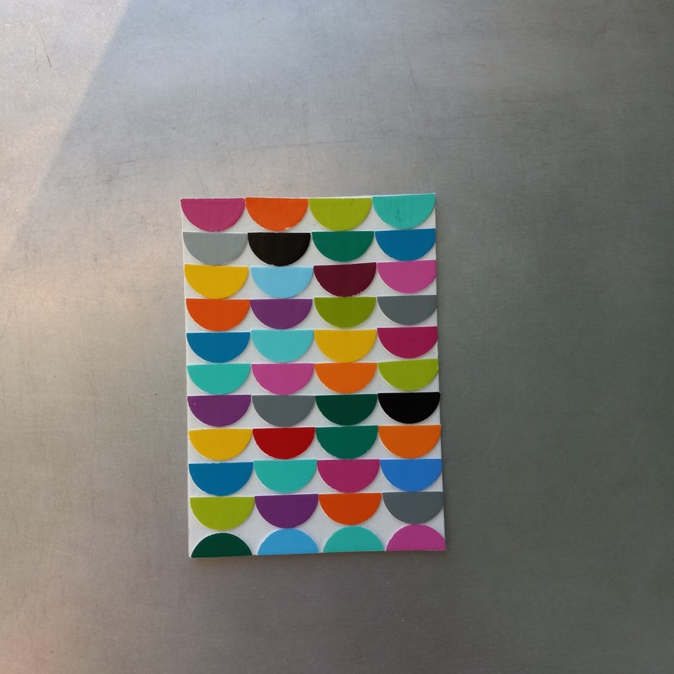 ACEO Original Geometric Circle Collage no. 23 Paint Samples Abstraction ...