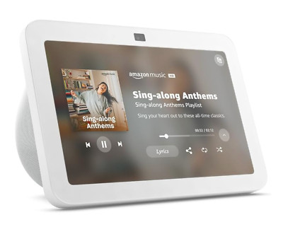 Amazon Echo Show 8 (newest) Glacier White Smart Display Alexa Hub ...