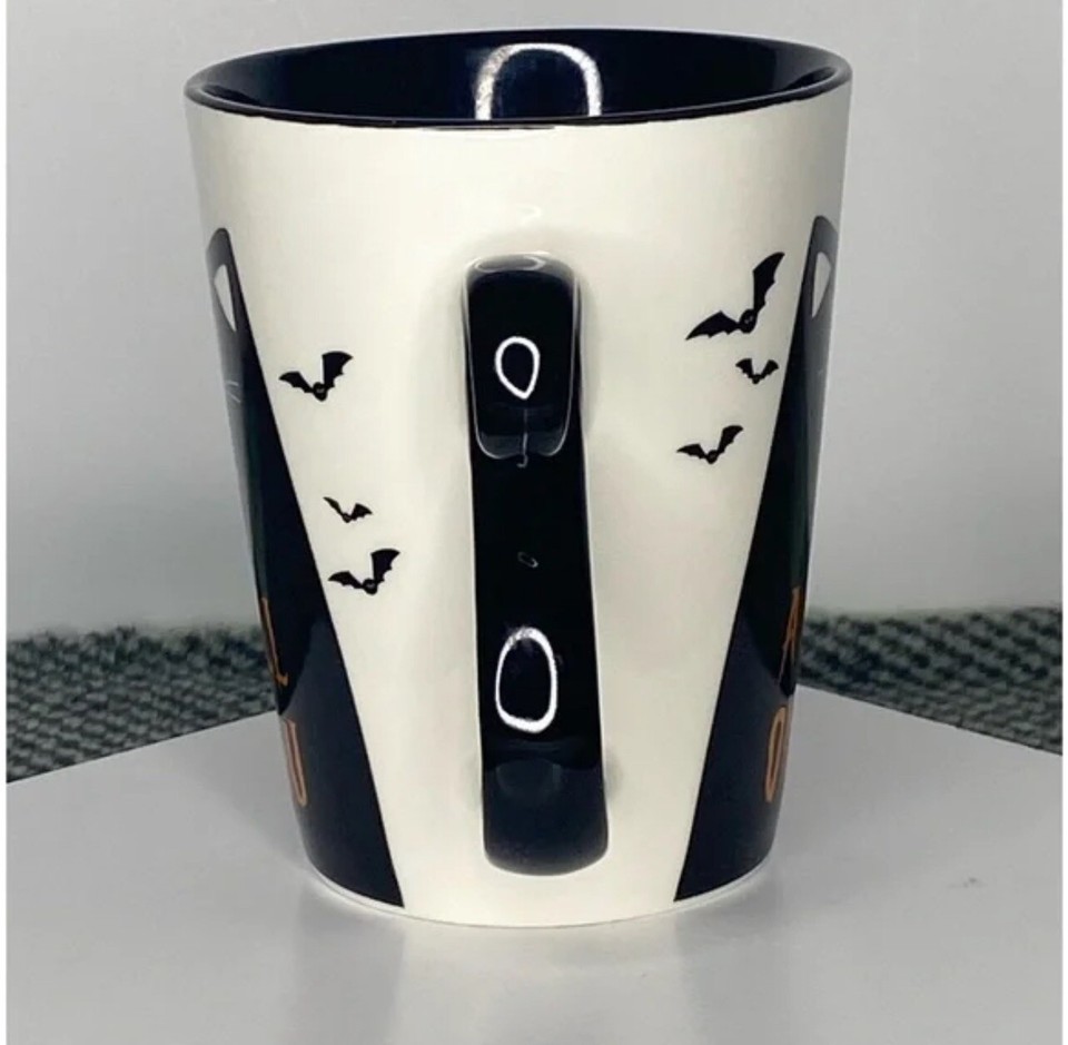 Eccolo Ceramic Halloween Mug Black Cat Tail Handle 12 oz ~ I Cat A ...