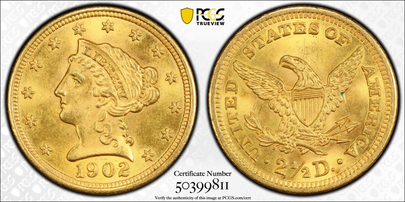 US 2.5 Dollar gold coin... 1902...PCGS MS 65 | eBay
