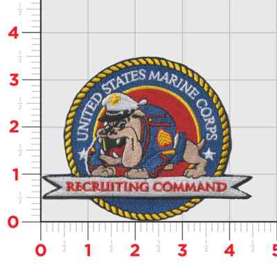 4.25" MARINE CORPS RECRUITING COMMAND EMBROIDERED HOOK & LOOP PATCH | eBay