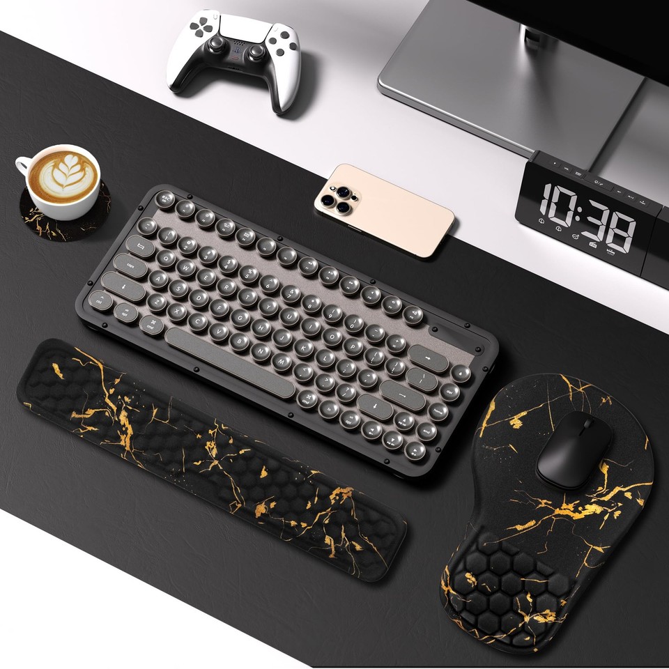 3 in 1 Ergonomic Wrist Rest for Keyeboard and , Non-Slip Desk Pad with ...