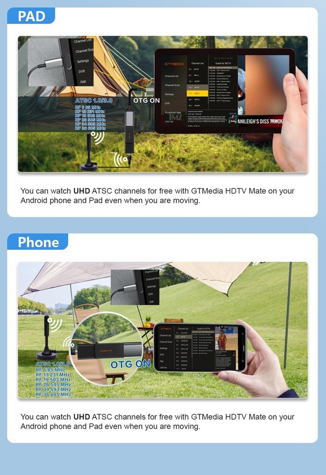 FTA Over The Air HDTV ATSC 3.0 TV Tuner ATSC 1.0 Digital Terrestrial ...