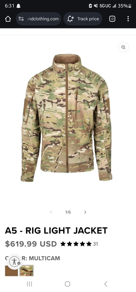 Beyond A5 Rig Light Jacket Soft Shell Multicam Small | eBay