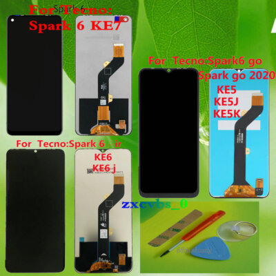 For Tecno Spark 6 KE7 / 6 Air KE6 / 6 GO KE5 LCD Display Touch Screen ...