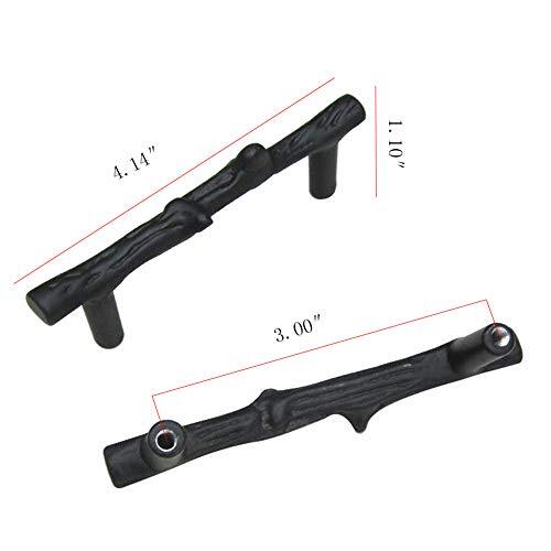 8PCS Black Branch Handles Twig Tree Branch Drawer Pulls Rustic Alloy ...