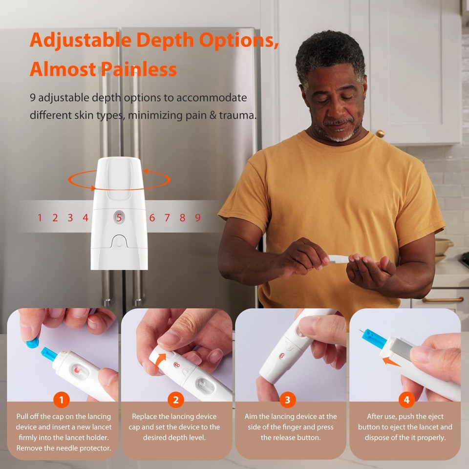 Gluco+ Wireless Smart Blood Glucose Monitor Kit with Free App, 100 ...