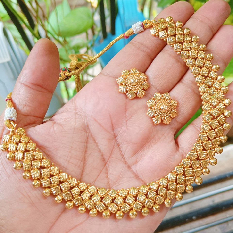 Indian 22K Gold Plated Bollywood Jewelry Wedding Beautiful Necklace Earrings Set | eBay