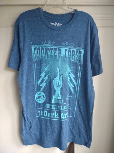 Harry Potter Counter Curse T-Shirt Blue Men’s Small Graphic Tee Fast ...
