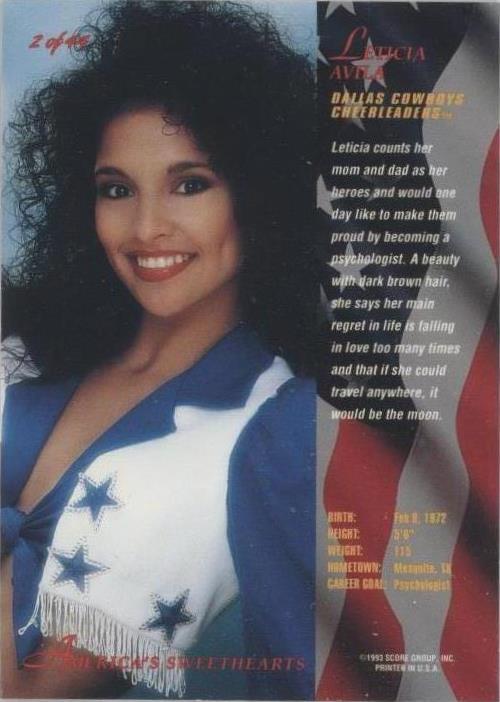 1993 Score Group Dallas Cowboys Cheerleaders Leticia Avila #2 for sale ...
