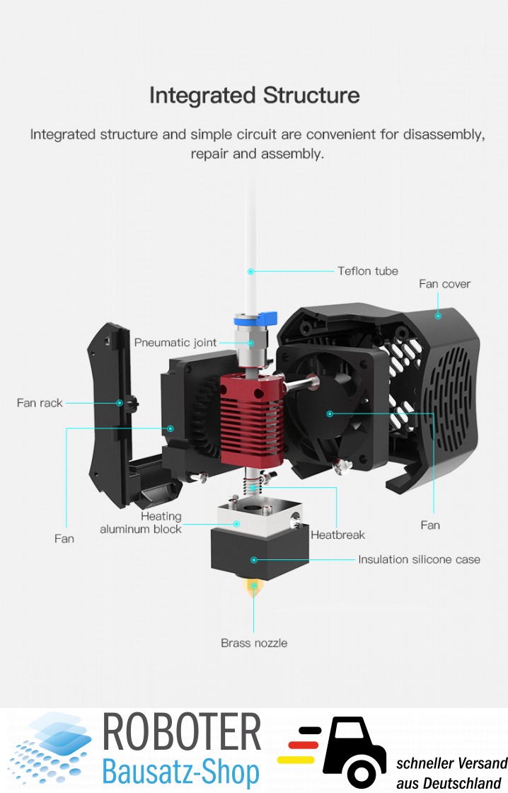 Creality Ender 3 V2 Komplettes Hotend Kit 24v 40w 3d Drucker Ersatzteil
