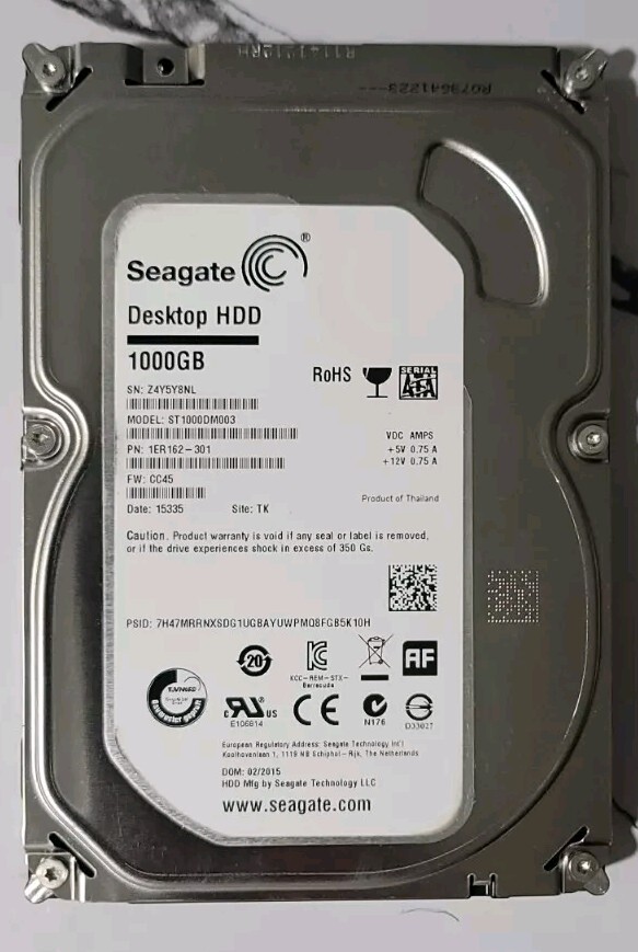 LOT OF 2 Seagate 1TB Desktop Hard Drive ST1000DM003 7200RPM SATA 6.0Gb ...