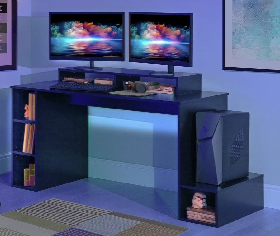 Home Gaming Desk - Black | Computer Study Table PC Workstation Office ...