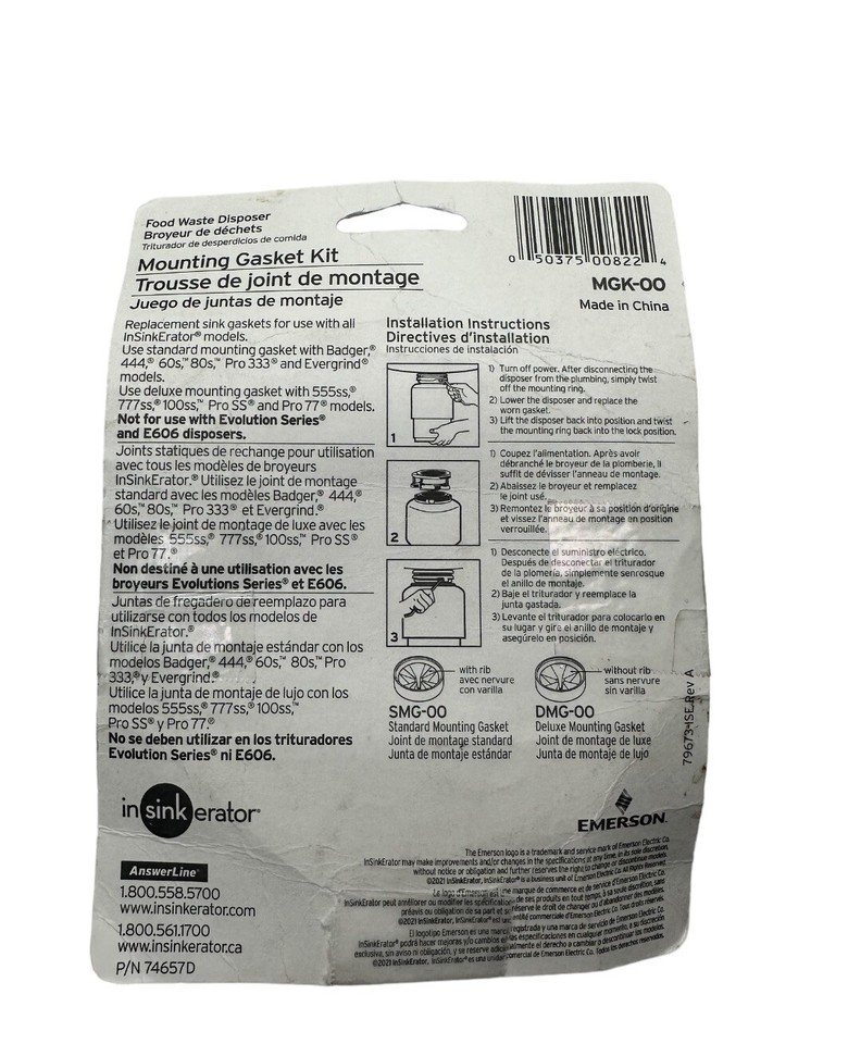 Emerson Sink Gasket Insinkerator Mounting Gasket Kit MGK-00 | eBay