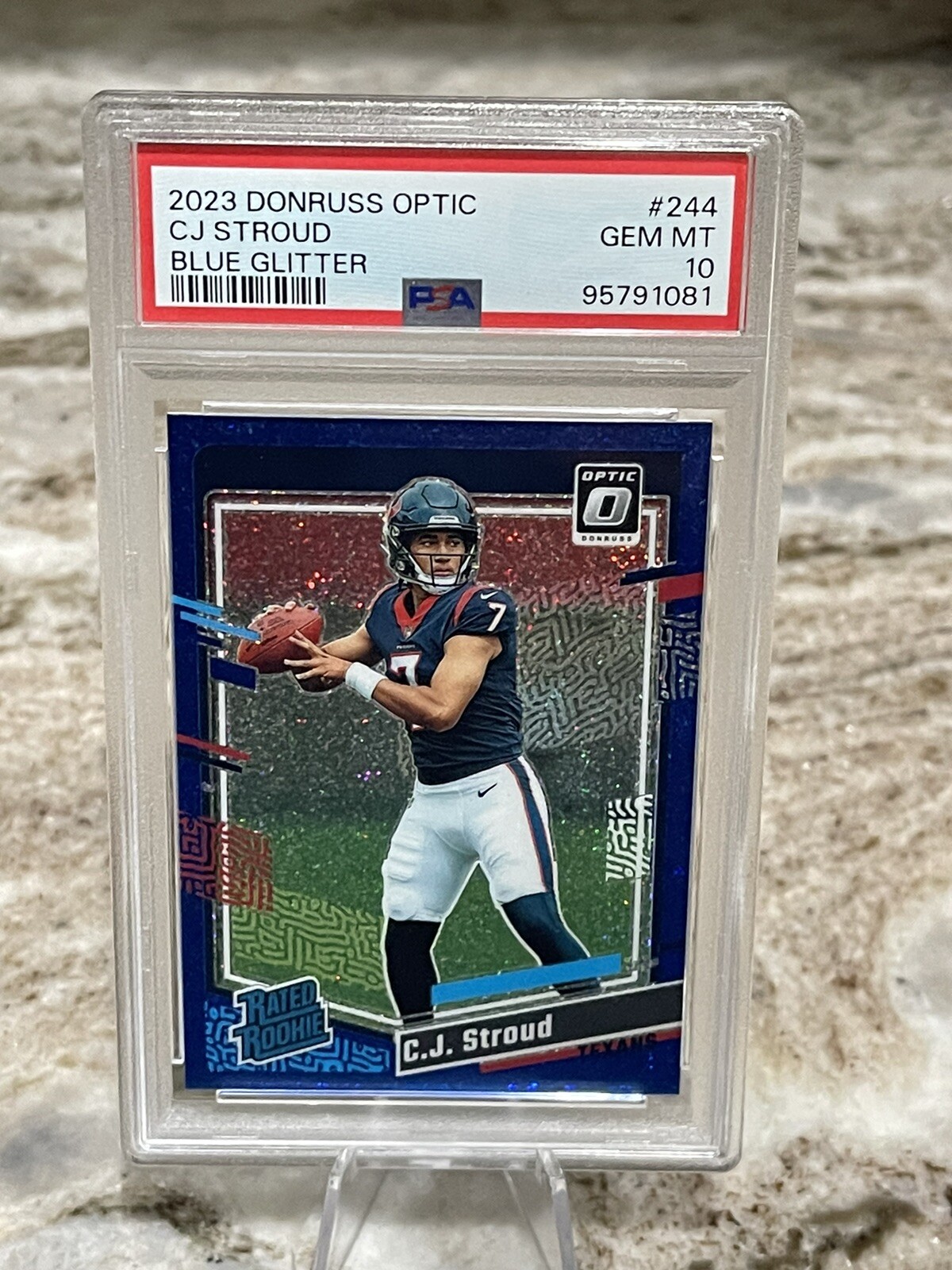 2023 Donruss Optic Blue Glitter Prizm #244 CJ Stroud Texans RC Rookie PSA 10 | eBay