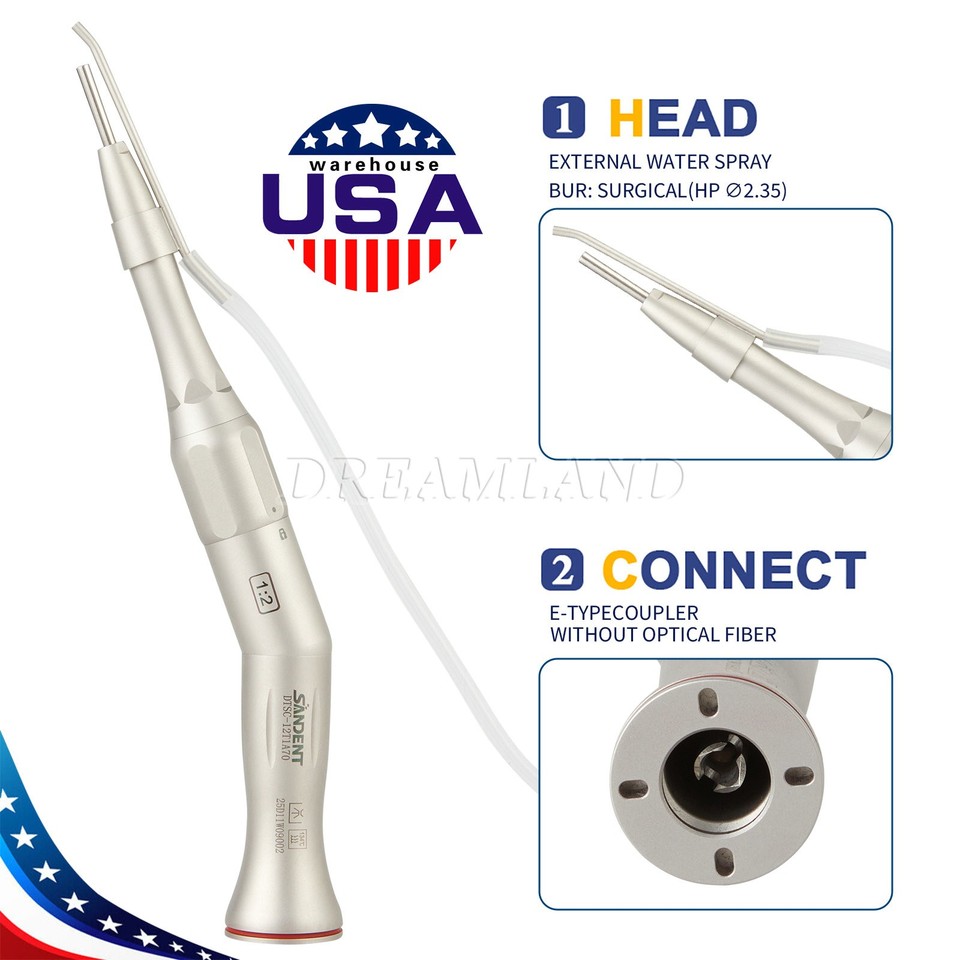 1:2 Dental Surgical Handpiece 20 Degree Angle Straight Attachment fit ...