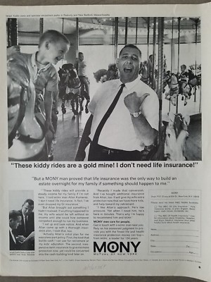1967 MONY Mutual life insurance New Bedford MA Amusement Park carousel ...