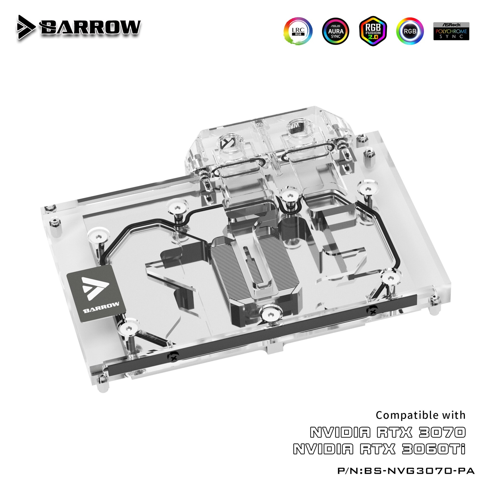Barrow GPU Water Block for NVIDIA Founder Edition RTX3070 3060t i/ BS ...