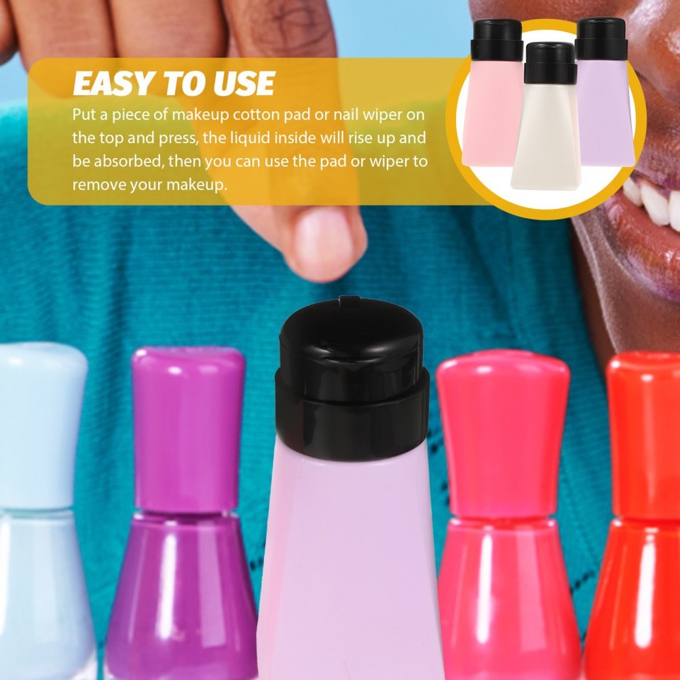 3pcs Nail Polish Remover Bottle Portable Pump Bottle Dispensers Empty ...