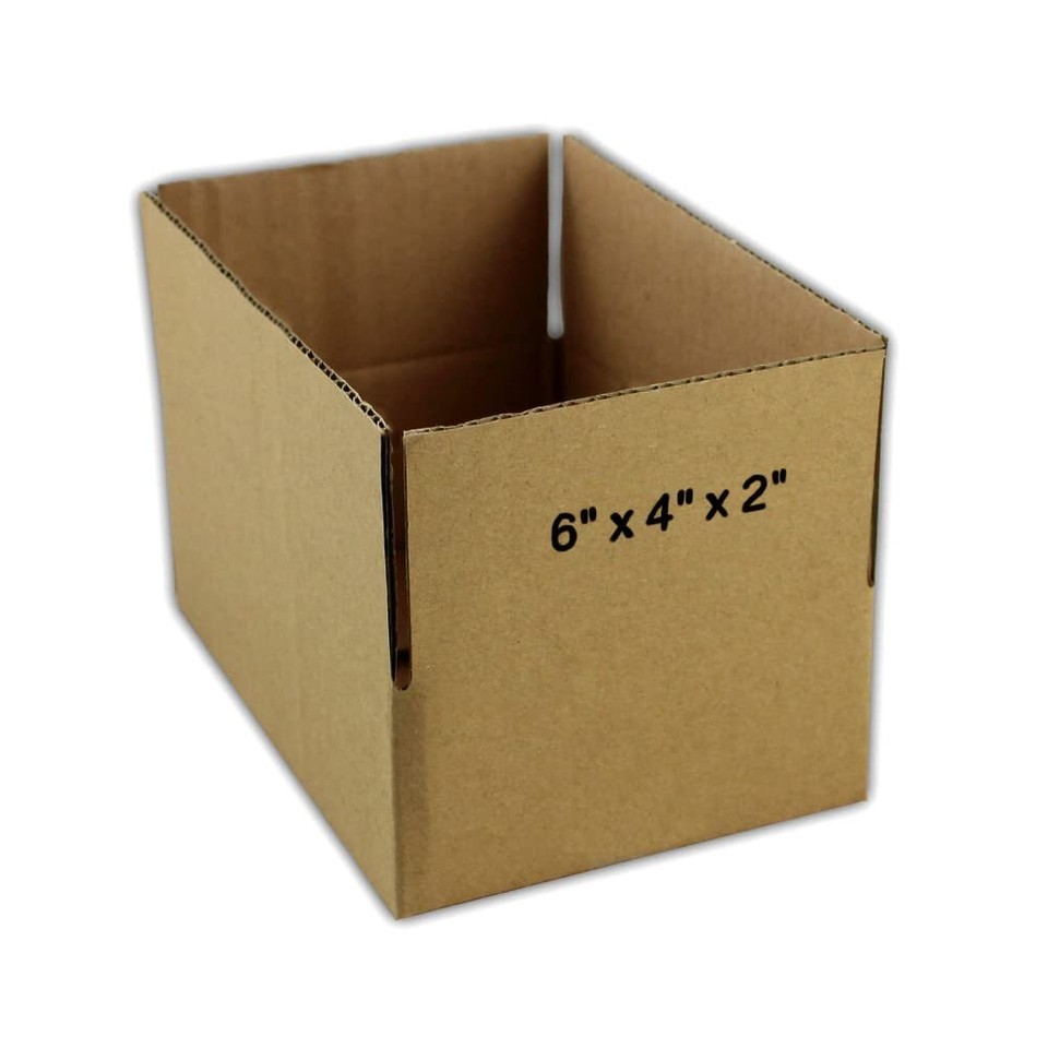 25 6x4x2 Corrugated Cardboard Packing Boxes Mailing Moving Shipping Box