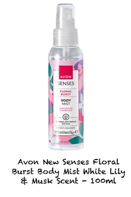 Avon New Senses Floral Burst Body Mist White Lily & Musk Scent - 100ml ...