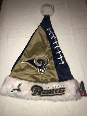 ST LOUIS RAMS LACES NFL PLUSH EMBROIDERED SANTA HAT FREE SHIPPING ...