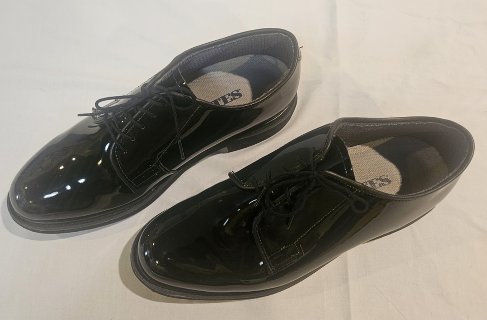 Bates High Gloss Black Military Uniform Dress Shoe Men’s Size 9.5E | eBay