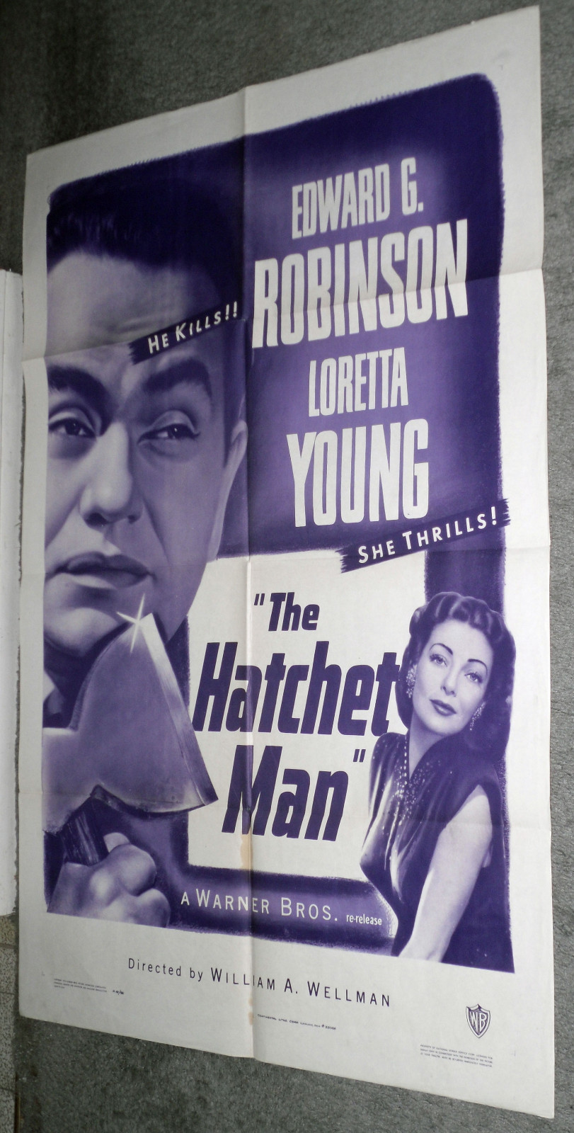 THE HATCHET MAN original one sheet movie poster EDWARD G. ROBINSON ...