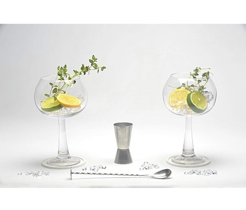 Gin Glass Cocktail Set with 2 Balloon 680ml, Cocktail Spoon, Measuring ...