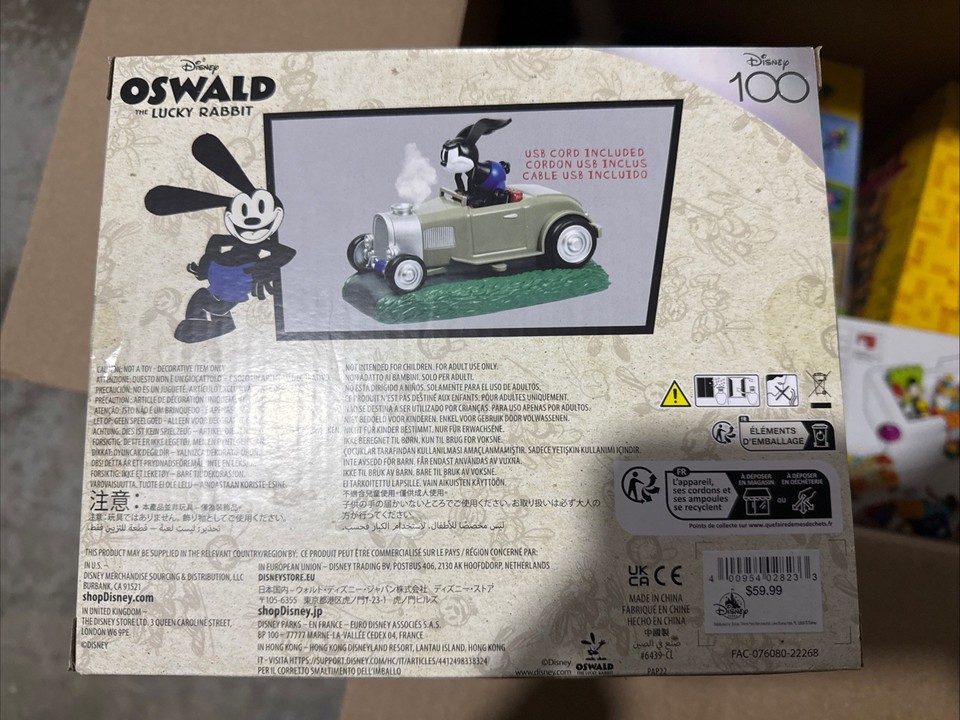 Disney 100 Celebration Oswald The Lucky Rabbit Diffuser USB Powered New ...