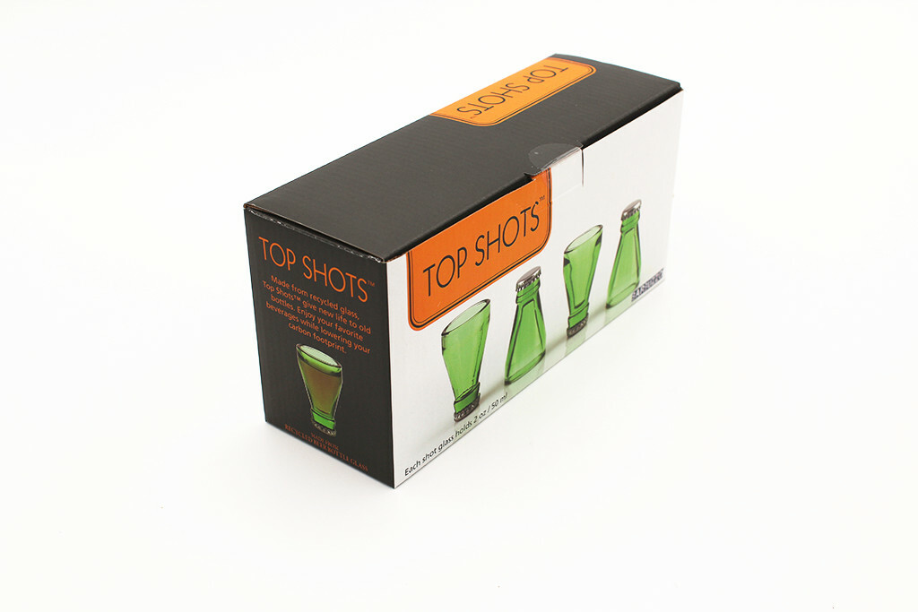 Top Shots Schnapsgläser 4er Set BARBUZZO recycelte Flaschen Kronkorken ...