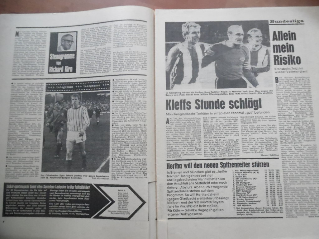 KICKER 89 - 6.11. 1969 * Hannover 96 schützt Cajkovski Gerhard Neef ...