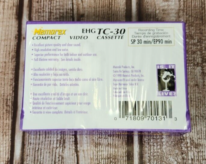 Memorex TC-30 VHS-C Compact Video Cassette Extra High Grade EHG 30min ...
