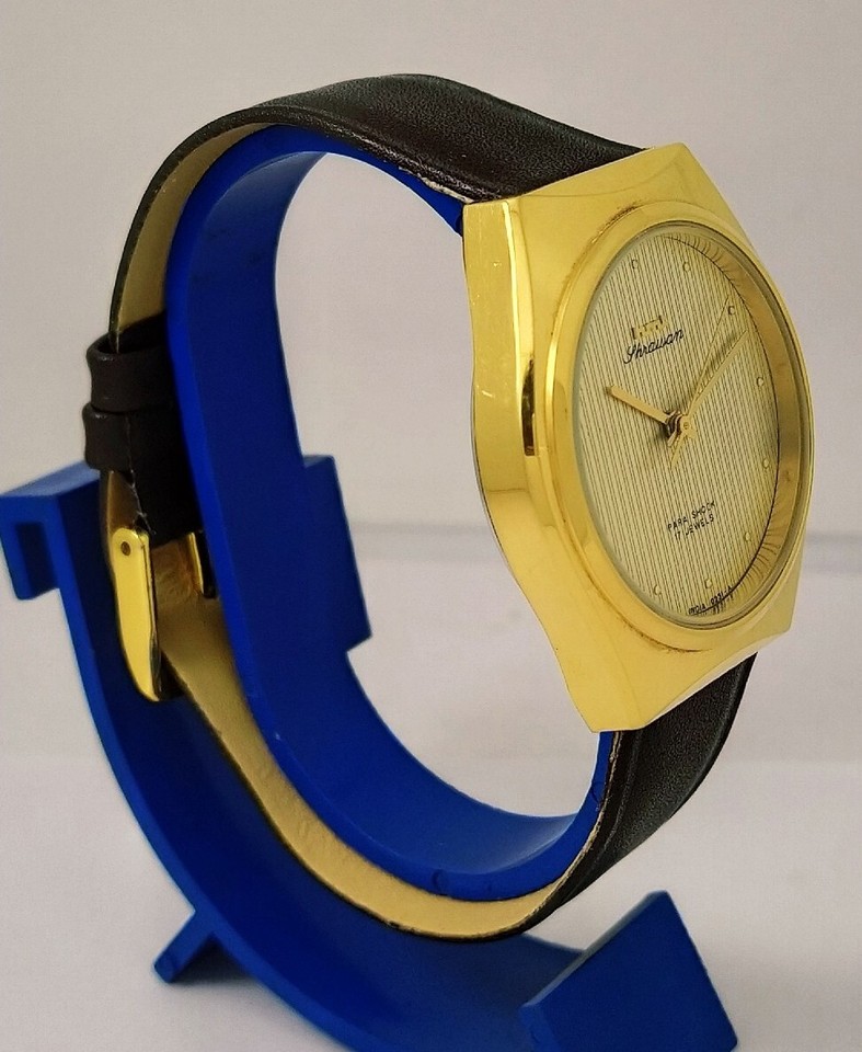 HMT Shrawan Golden Dial with Lines, Mechanical Watch 17J Collectible GP ...