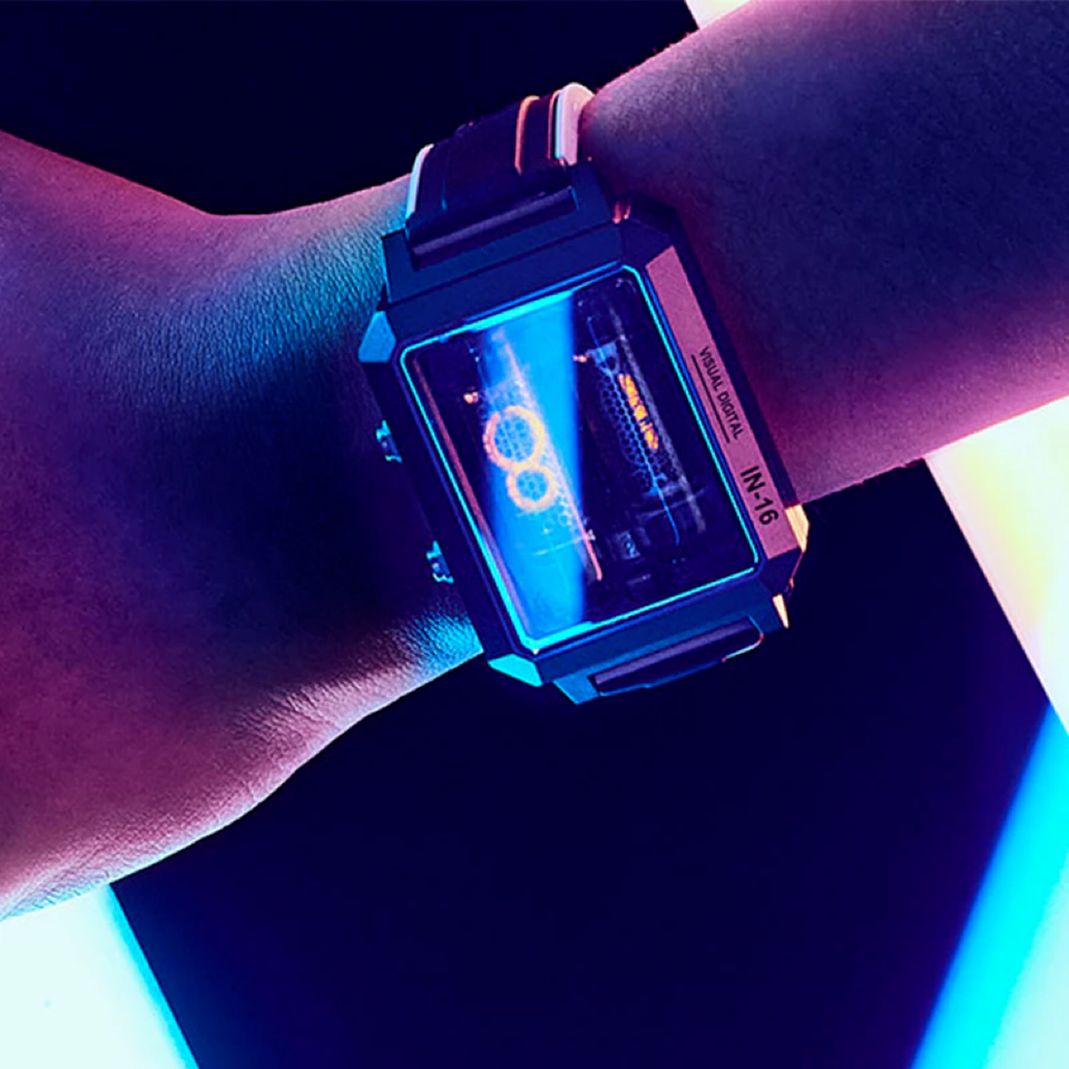 New CYBERPUNK Watch IN-16 Nixie Tube Watch Hour&Minute Display Wireless ...