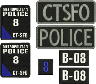 METROPOLITAN Police 8 CTSFO embroidery patches 4x4.5 hook blue corner ...