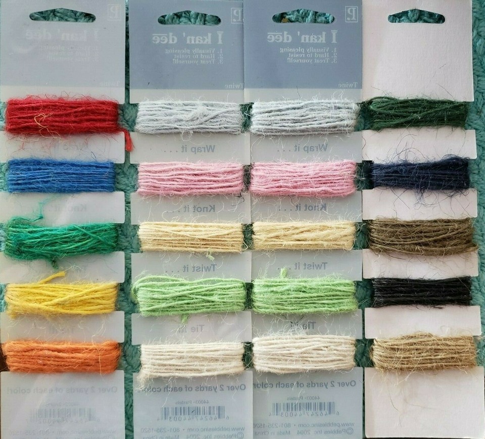 LOT TWINE SET - 4 packs - (5 Color) I Kan'dee pebbles•Wrap It•Knot ...