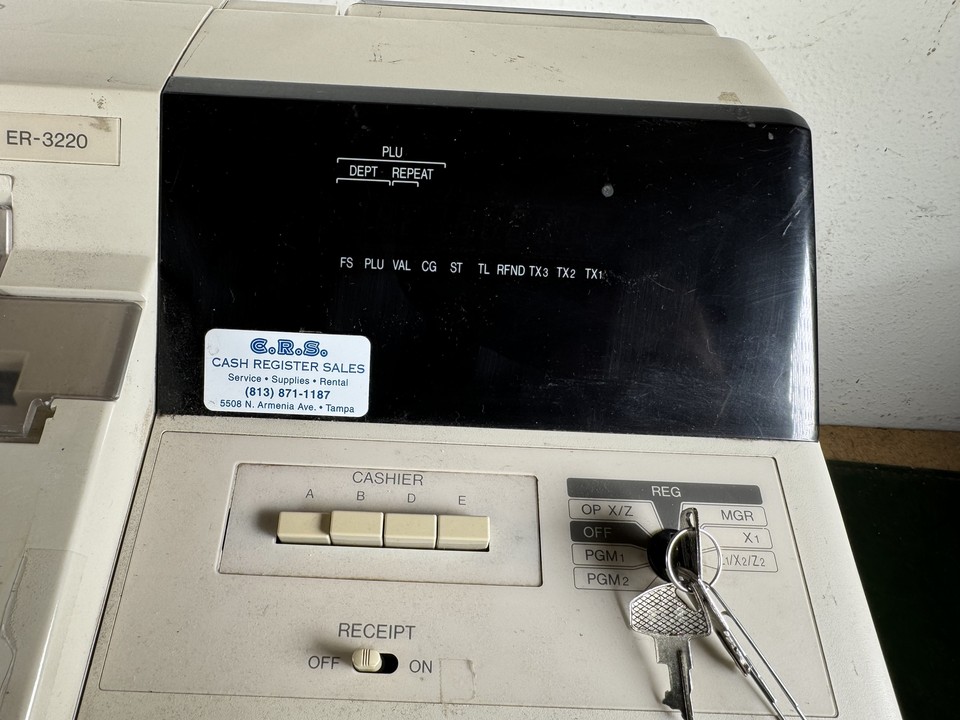 Sharp ER-3220 Cash Register W/ Key Parts/Repair | eBay