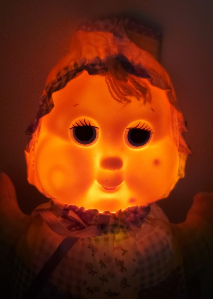 Vintage 1984 Hasbro GLOBABY Glow Baby Light Up Gloworm Patchwork Doll ...