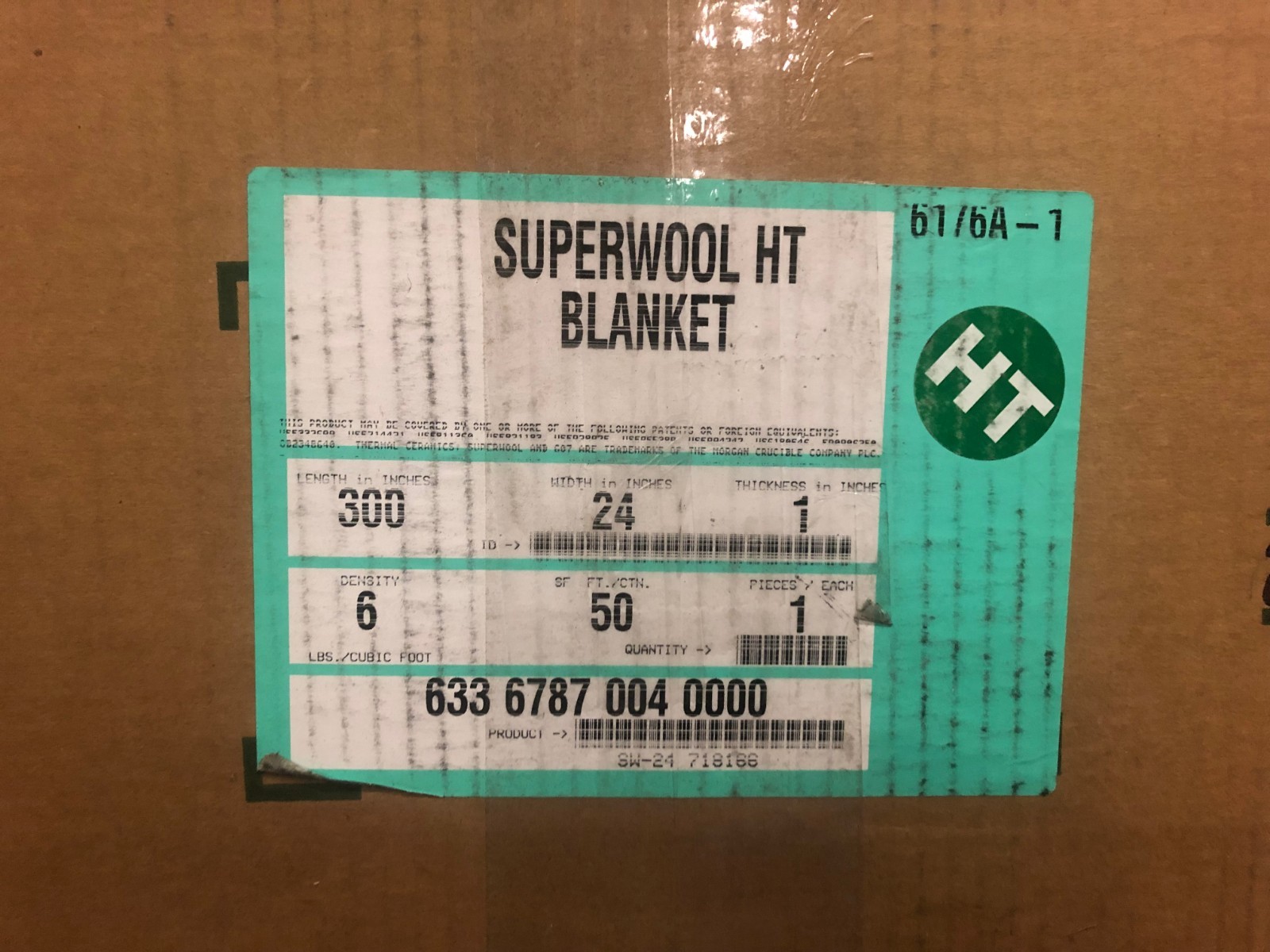 "SuperWool" Non-Ceramic Fiber Blanket 1" 6# dens. Superwool HT (Prime) | eBay
