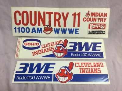 Cleveland Indians Chief Wahoo Bumper Sticker 1982 Wendy's & Radio ...