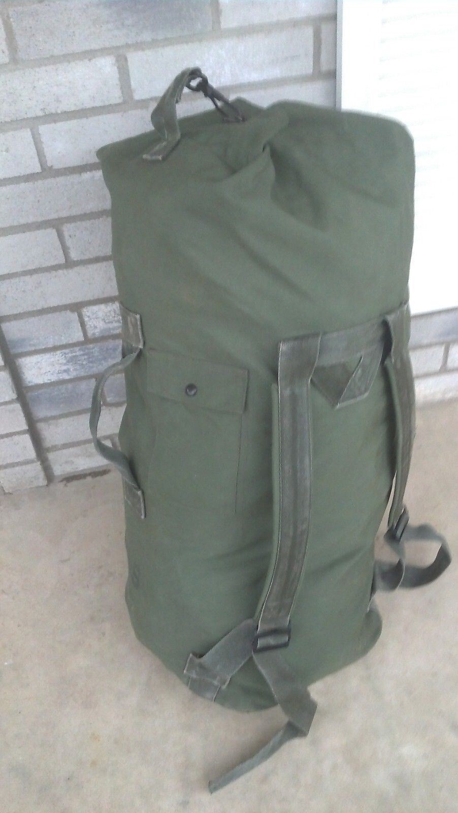 Military Duffle Bag Rucksack Olive Green Nylon Heavy Duty Army Duffel ...