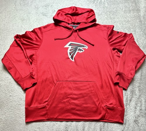 Atlanta Falcons Hoodie Mens Red Nike Sweatshirt Pullover Fleece Logo ...