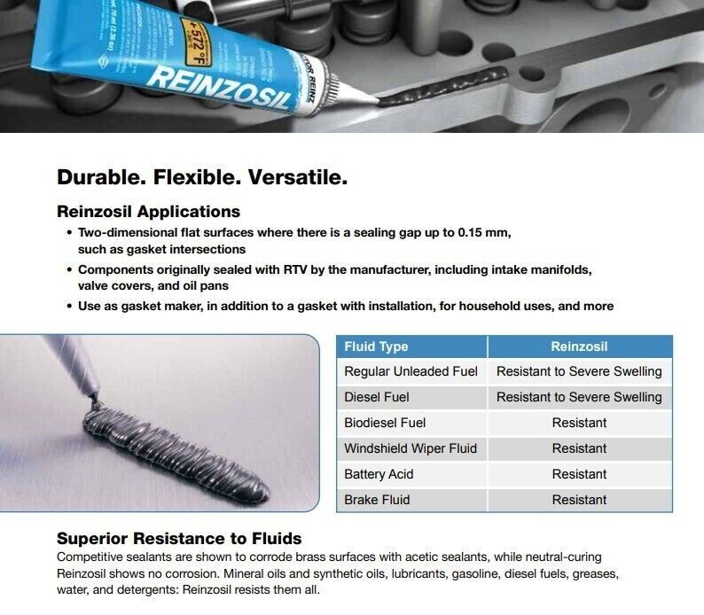 VICTOR REINZ RTV Silicone Reinzosil Sealant 703141410 300°C 70ml X 5 | eBay